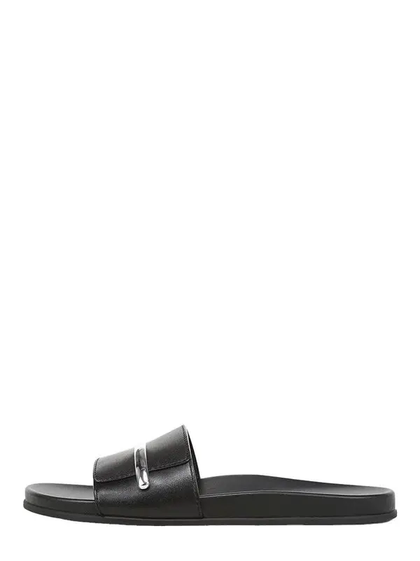 Vince Sadie Leather Slide Sandal - Black