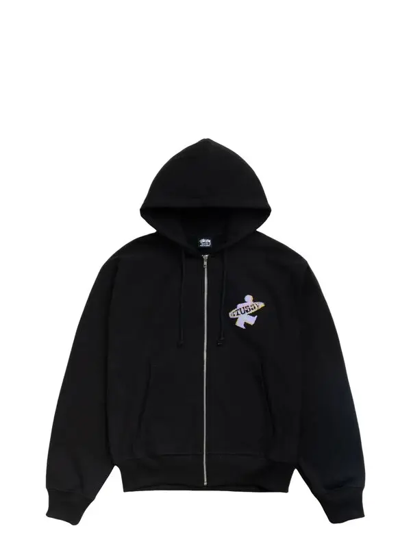 StÜssy Dot Surf Puff Print Zip Hoodie - Black