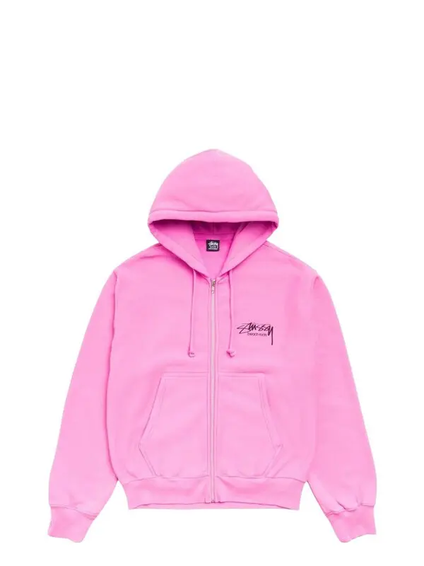StÜssy Beach Roots Zip Hoodie Garment Dyed - Pink
