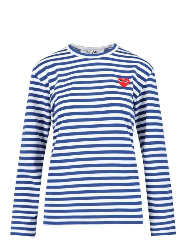 Play Comme Des Garcon Long Sleeved T-shirt - Blue