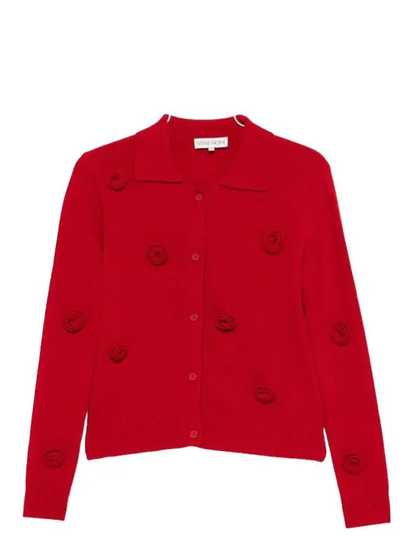 Stine Goya Long-sleeved Cardigan With Embellished Rosettes - Vered