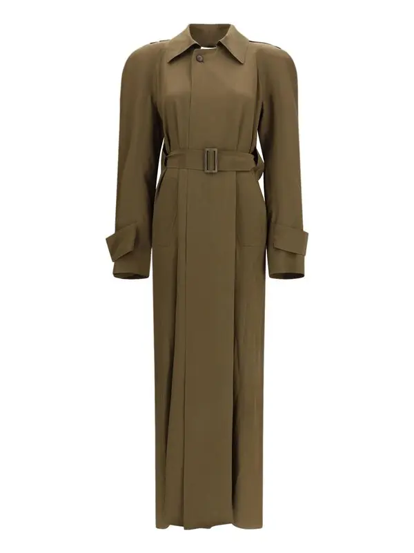 PETAR PETROV Silk Trench Coat - Green