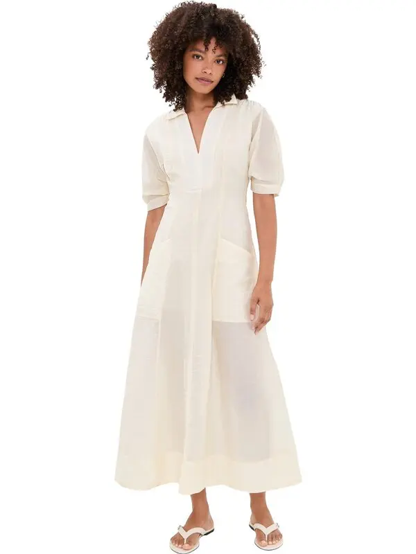 ALIGNE Tracy Sheer Midi Dress - White
