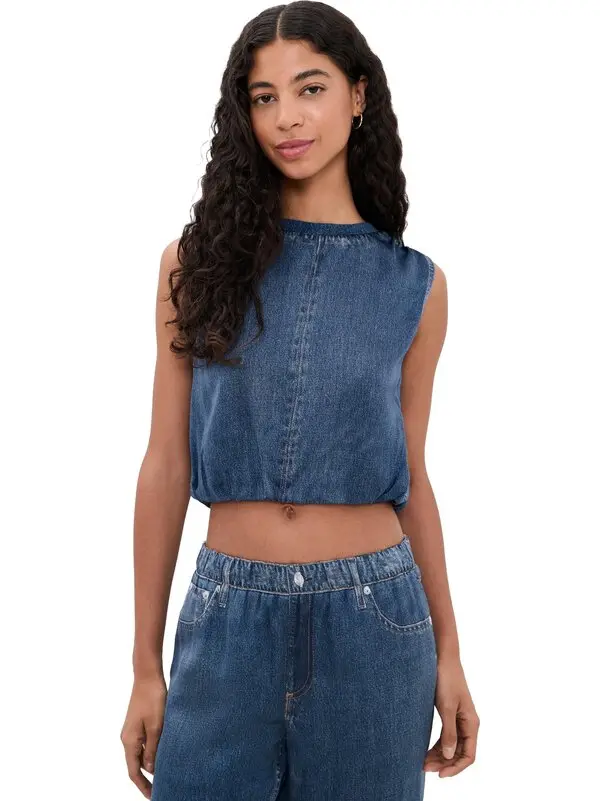 Rag & Bone Miramar Satin Mica Bubble Top - Jasper