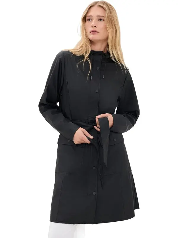 Rains Curve Long Jacket - Black