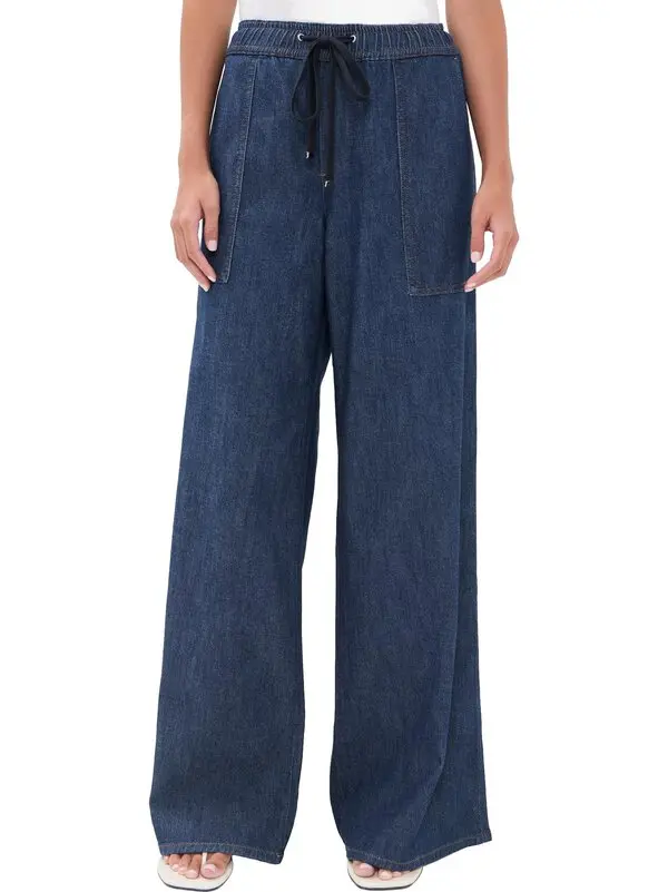 7 For All Mankind Utility Wide Leg Pull-on Pants - Halona
