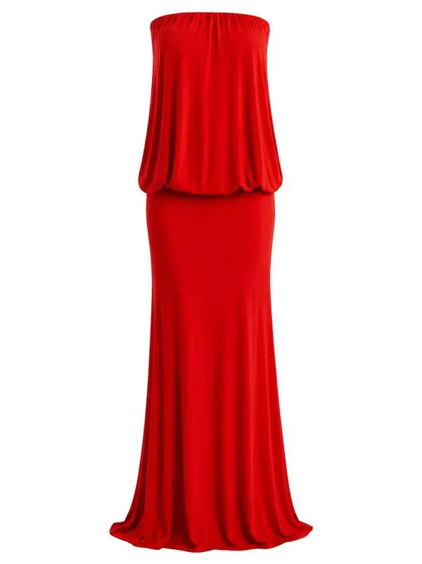MAISON DE GALA Valerie Crimson Maxi Dress - Red