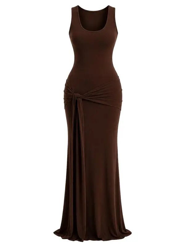 MAISON DE GALA Serena Mocha Maxi Dress - Brown