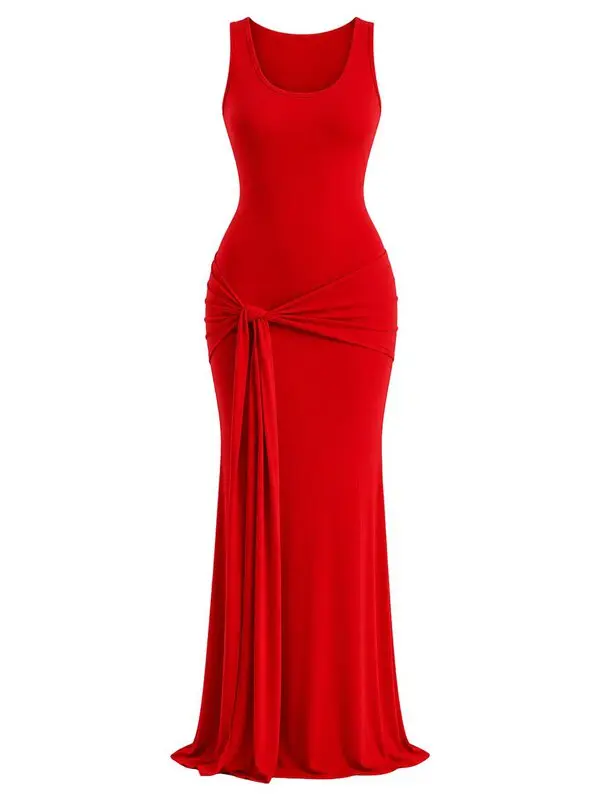 MAISON DE GALA Serena Crimson Maxi Dress - Red