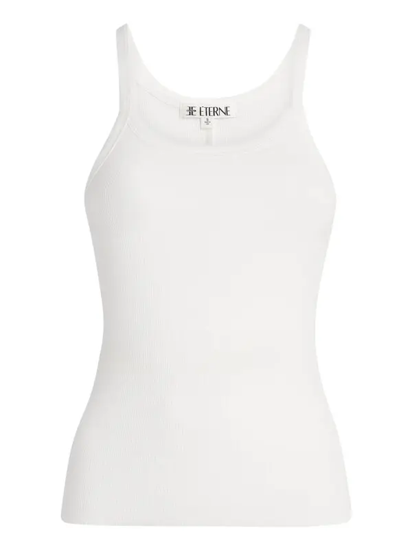 Eterne Cotton Ribbed Cami Top - Ivory