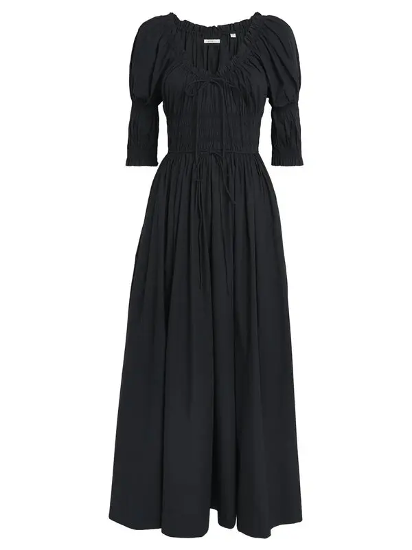 DÔEN Organic Cotton Ischia Midi Dress - Black