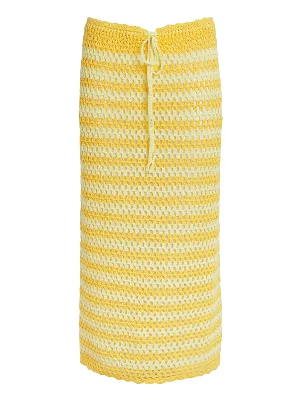 Simkhai Crochet Stripe Welles Midi Skirt - Orange