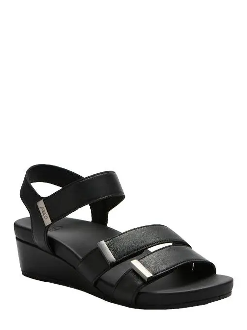 ABEO Riviera Ii Wedge Sandals With Adjustable Straps - Black