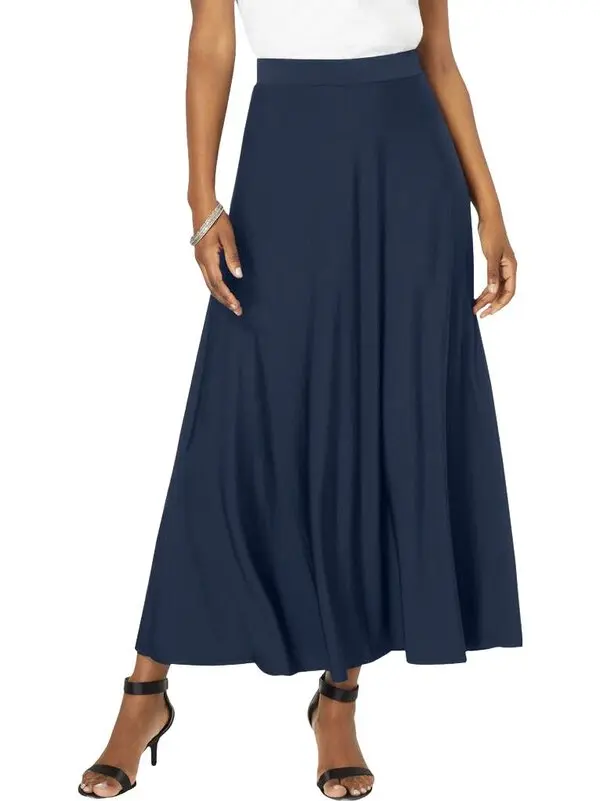 ROAMAN'S Ultrasmooth® Fabric Maxi Skirt - Navy