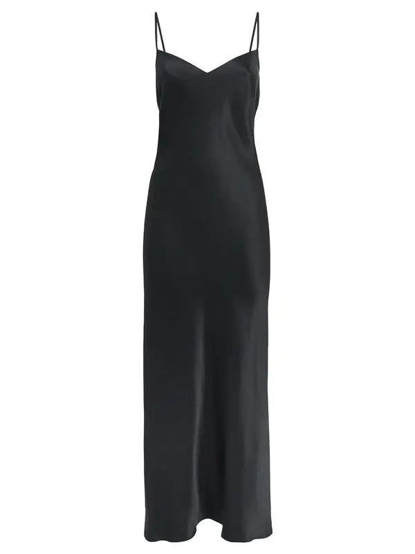 MARJOLAINE Silk Tracy Slip Dress - Black