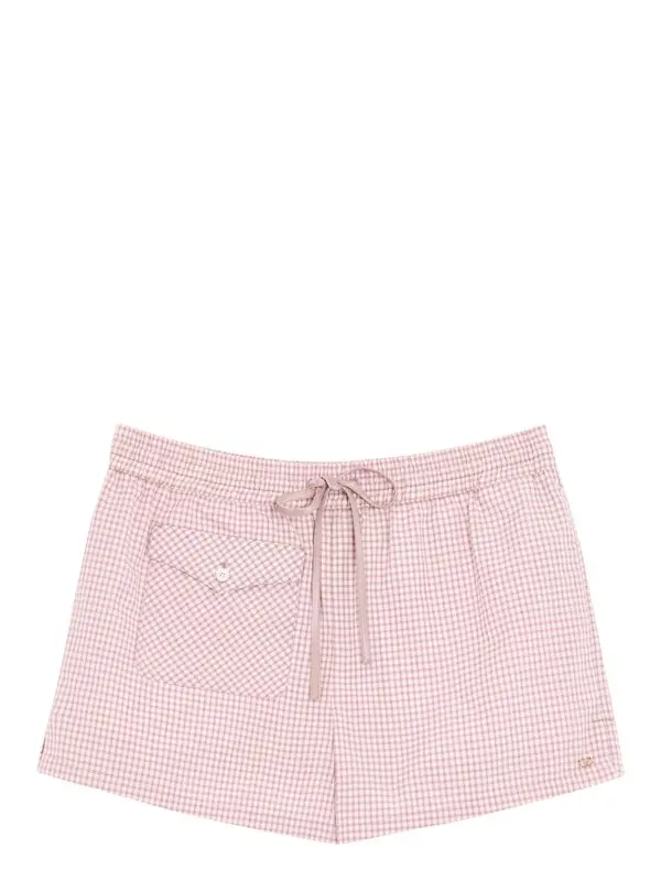 Valentino Garavani Gingham Check Cotton Shorts - Pink