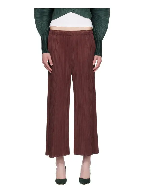 Issey Miyake Wide-leg Flared Trousers - Red