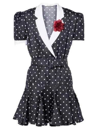 RODARTE Polka Dot Silk Twill Minidress - Black