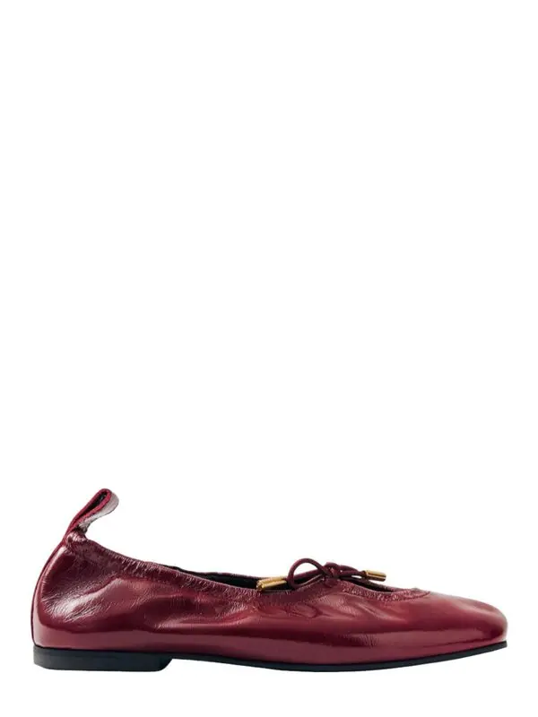 ALOHAS Patent Leather Ballet Flats - Wine Red