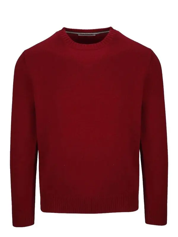 KANGRA Crew-neck Knitted Sweater - Red