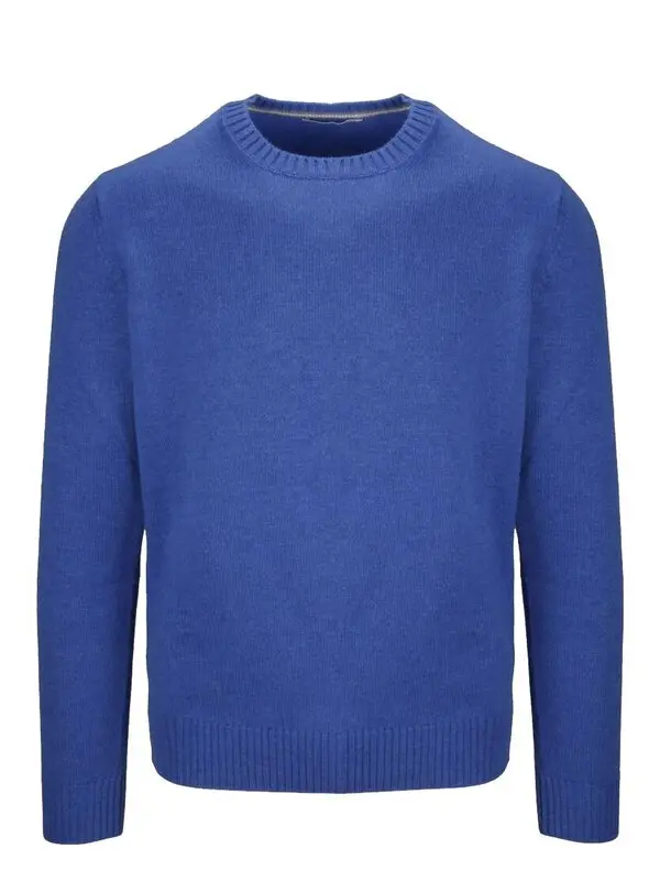 KANGRA Crew Neck Knitted Sweater - Blue
