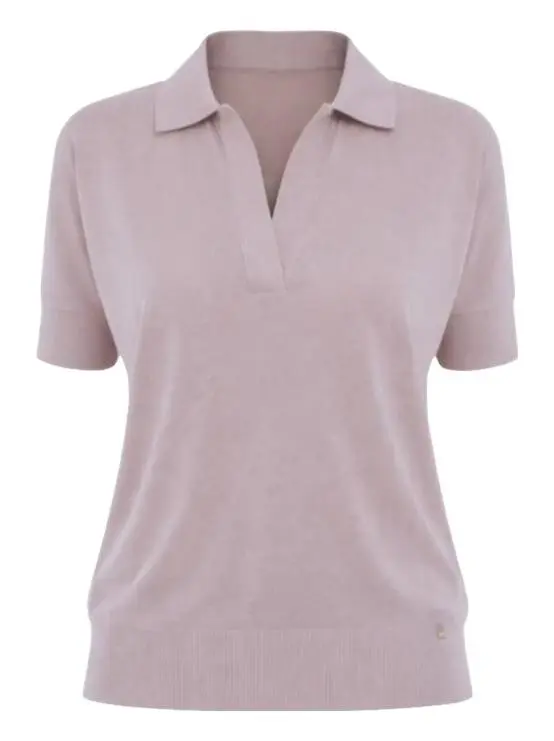 Herno Short-sleeved V-neck Sweater - Pink