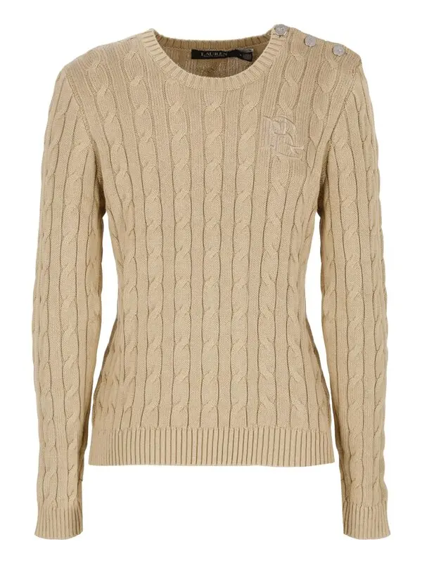 Ralph Lauren Embroidered Logo Knitted Jumper - Nude