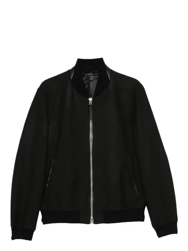 TOM FORD Leather-trimmed Bomber Jacket - Black