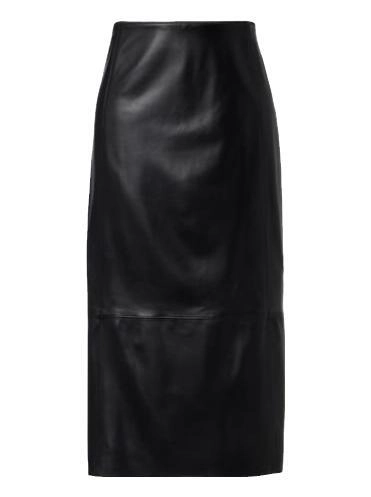Vince Leather Pencil Skirt - Black