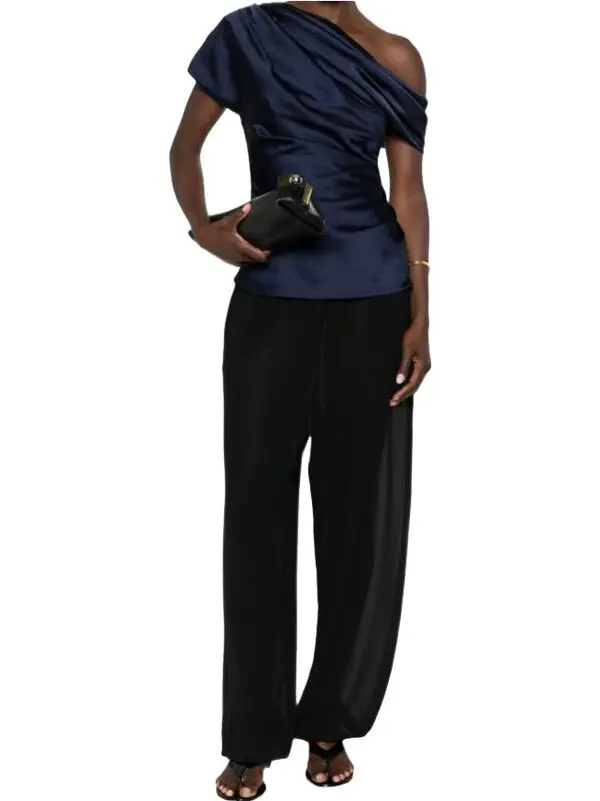 Simkhai One-shoulder Draped Top - Midnight Blue
