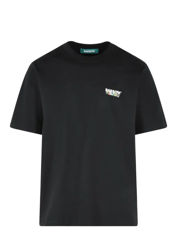 BARROW Logo Printed Jersey T-shirt - Black