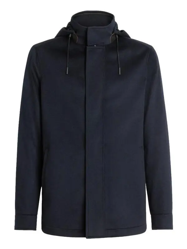 Zegna Oasi Elements Cima Drawstring Over Jacket - Black