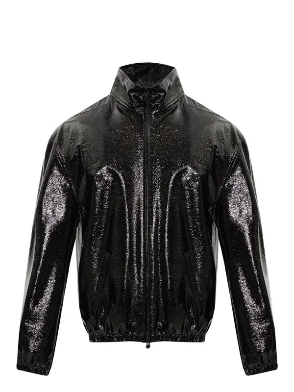 COURREGES Zip-up Jacket With Stand-up Collar - Black