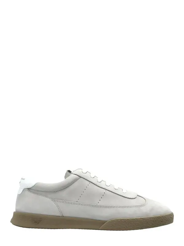 Emporio Armani Suede Low-top Lace-up Sneakers - Grey
