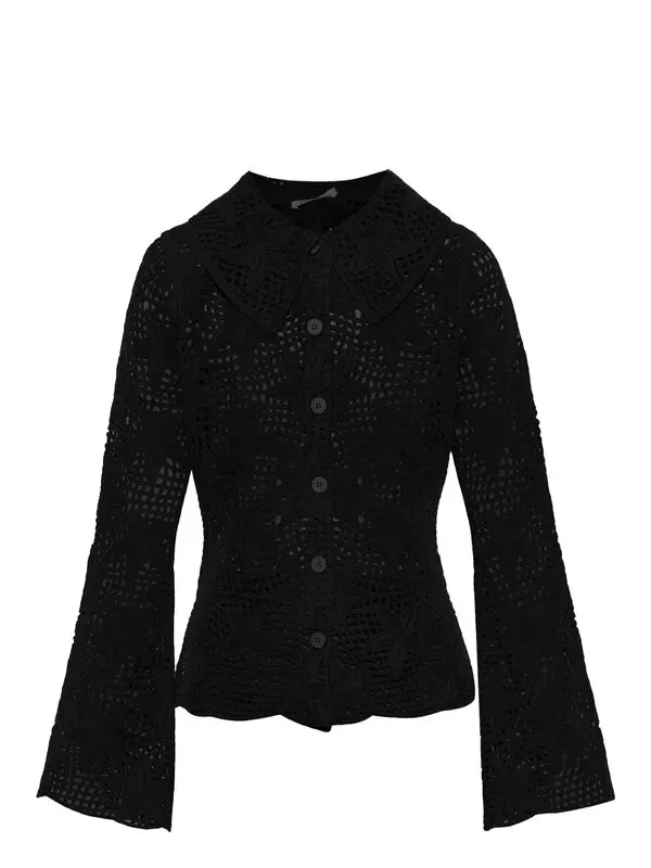 BY MALENE BIRGER Gwenevere" Crochet Cardigan - Black