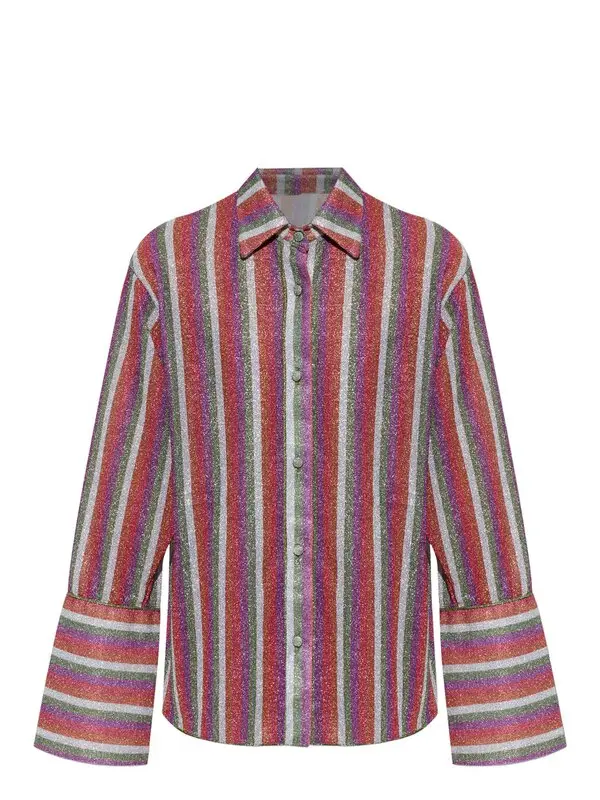 Oseree Lurex Striped Shirt - Multicolour