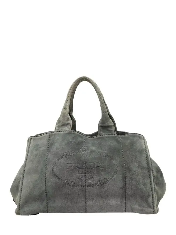 Prada Suede Satchel - Grey