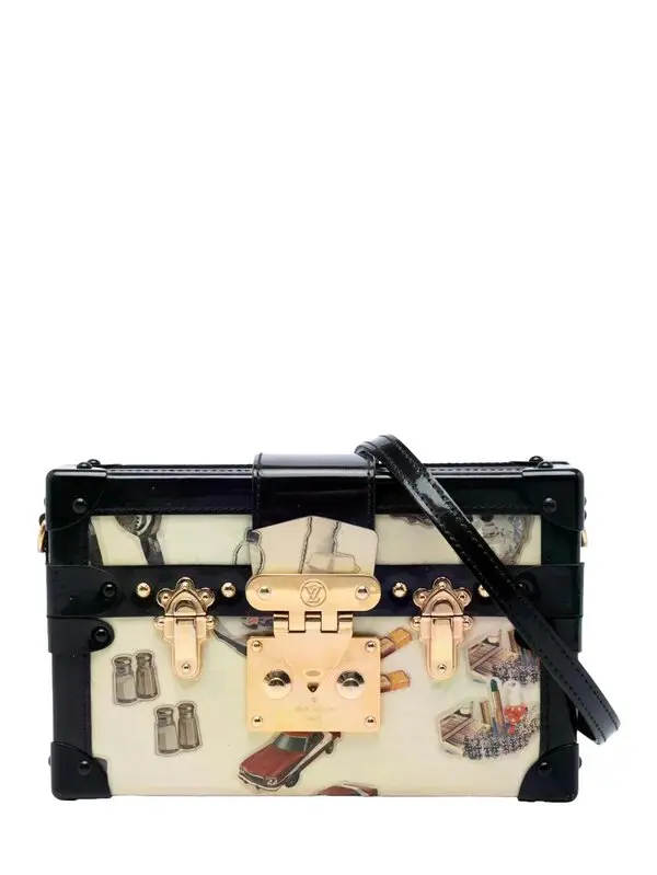 LOUIS VUITTON Monogram Vernis Stickers Petite Malle Crossbody Bag - Neutrals