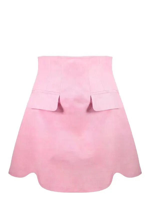 ELLERY Scalloped Hem Mini Skirt - Pink