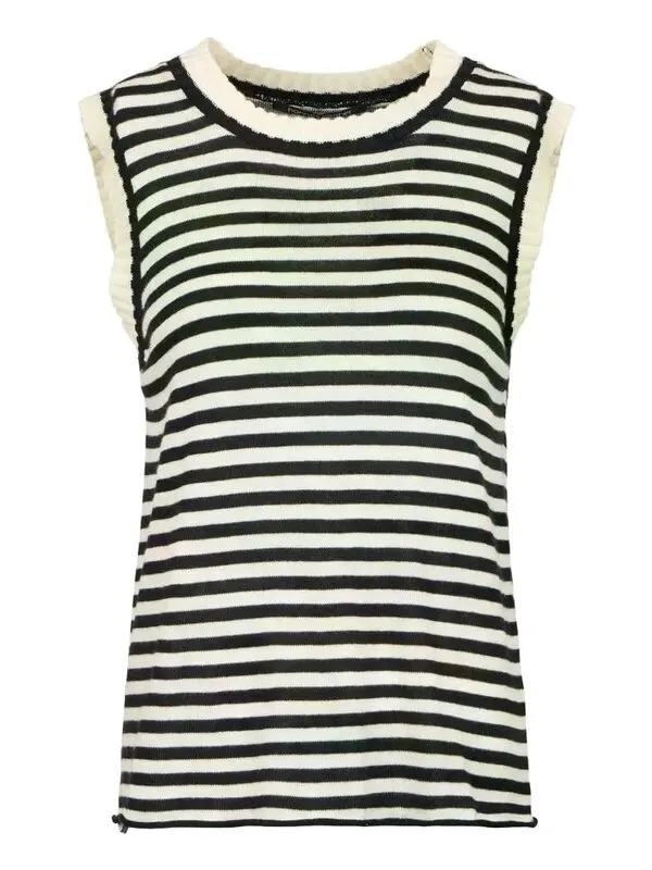 HANNES ROETHER Striped Knit Tank Top - Black