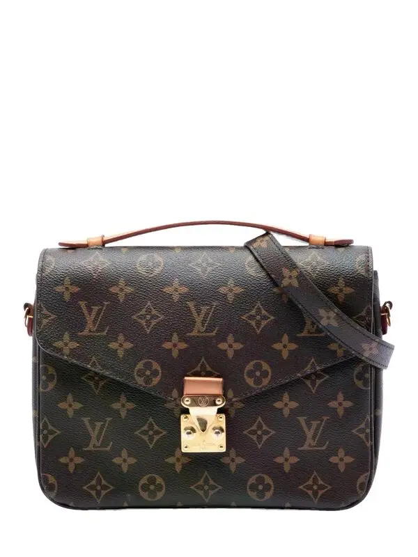 LOUIS VUITTON Monogram Pochette Metis Satchel - Brown