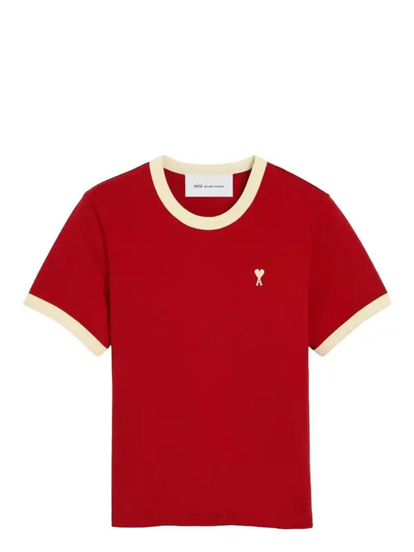 AMI Paris De Coeur Cotton T-shirt - Red
