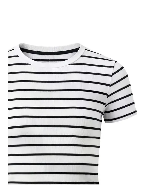 PATRICK ASSARAF Striped Crewneck T-shirt - White