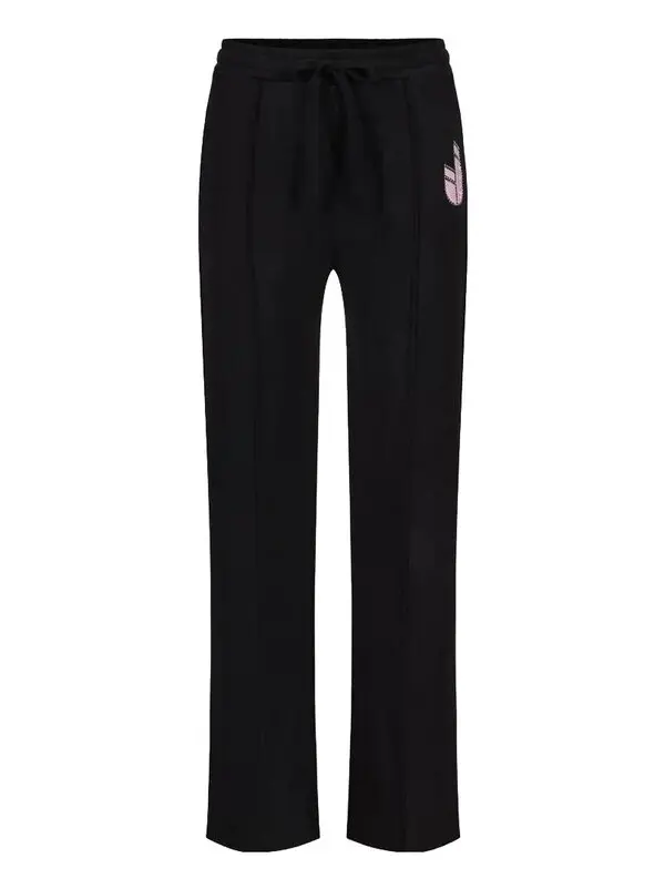 Iceberg Logo Patch Drawstring Track Pants - Black