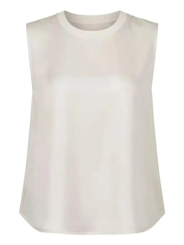 PATRICK ASSARAF Silk Crew-neck Tank Top - Neutrals