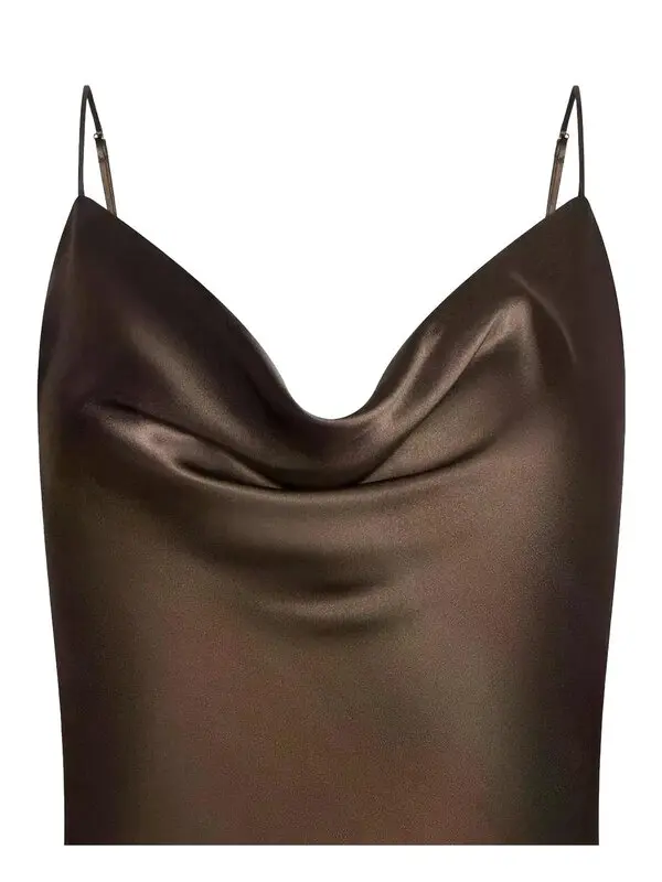 L'Agence Calista Cowl-neck Top - Brown