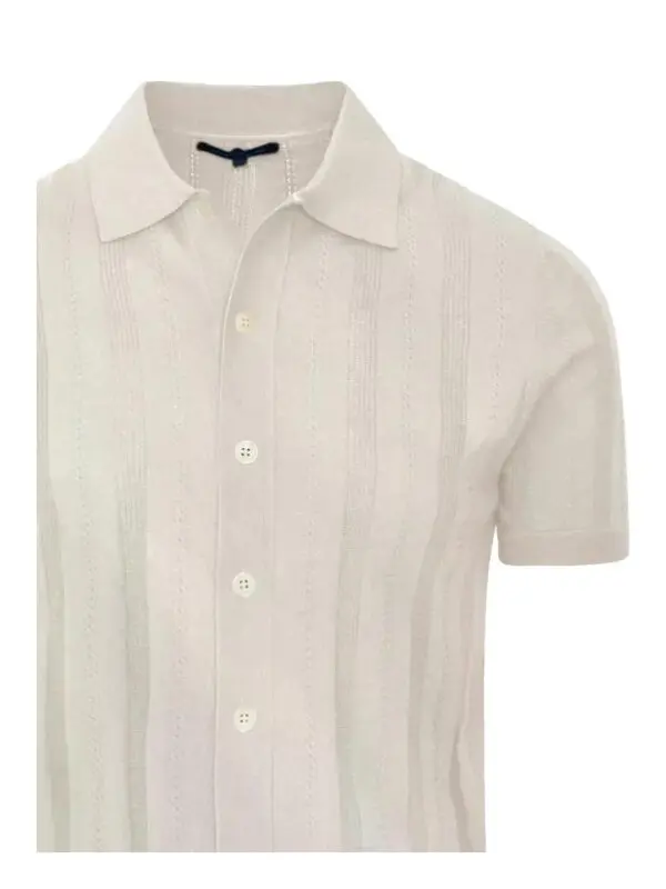 PATRICK ASSARAF Short-sleeve Button-down Knitted Shirt - Neutrals
