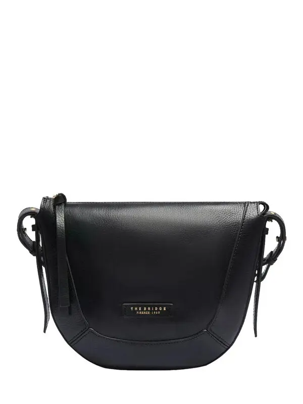 THE BRIDGE Pebbled Leather Cross Body Bag - Black