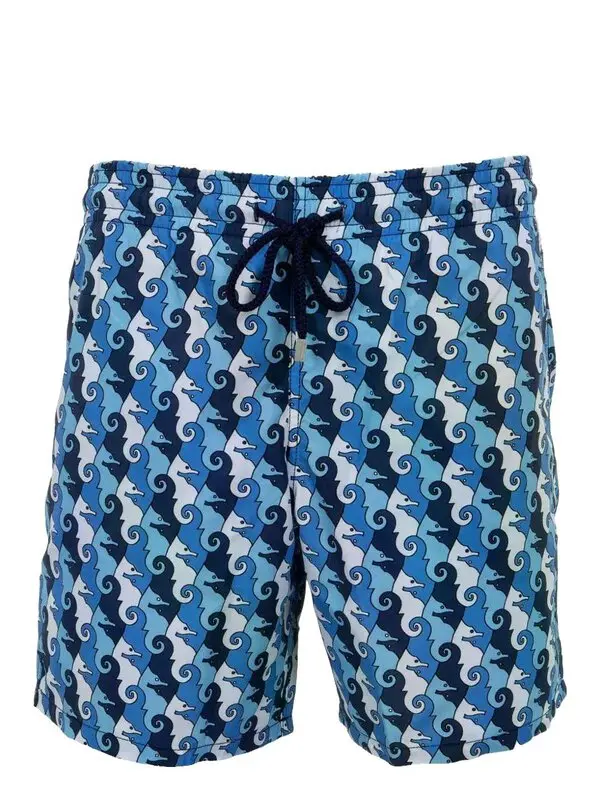 MARY KATRANTZOU Seahorse Print Swim Shorts - Blue
