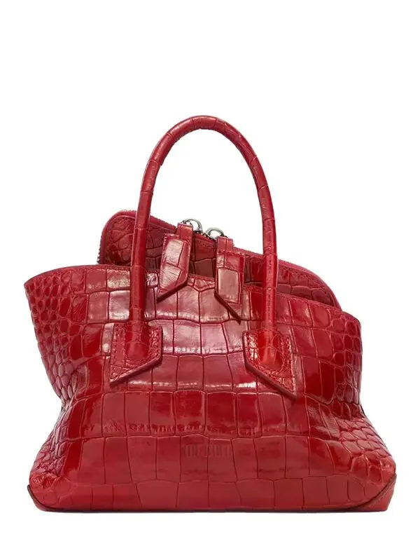Attico Crocodile-effect Tote Bag - Red